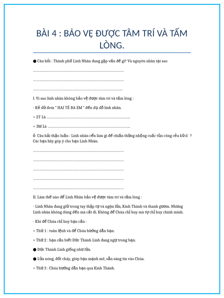 Bai 4 Bao Ve Tam Tri Tam Long | PDF