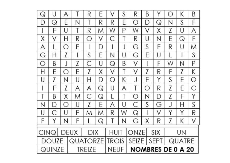 Mots Caches Nombres | PDF