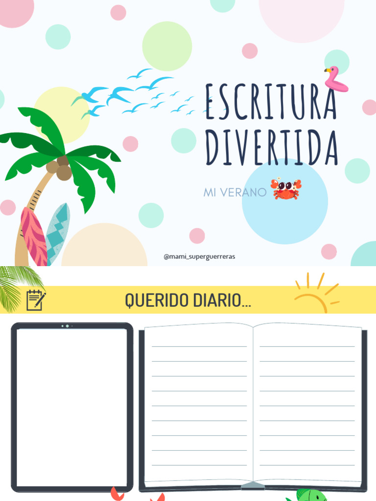Cuaderno Escritura Divertida Mi Verano Castcat | PDF