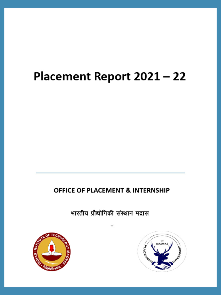 Iit Madras Placement Report 2021-2022 | PDF | Engineering | Academic Degree