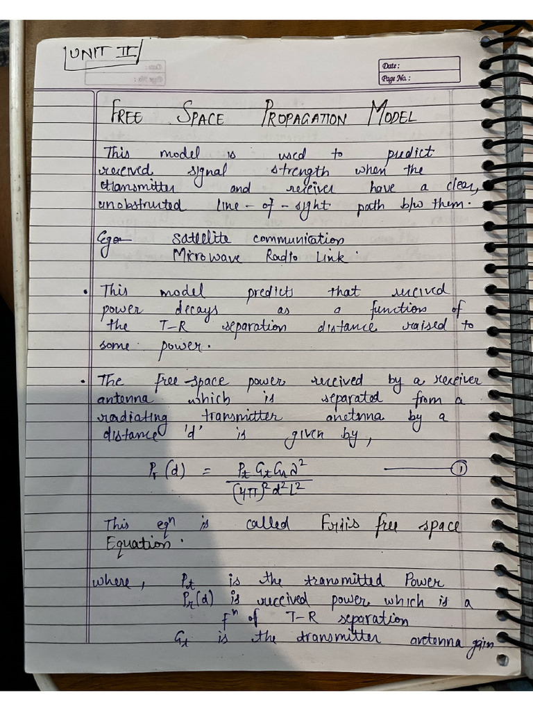 Free Space Propagation Model | PDF