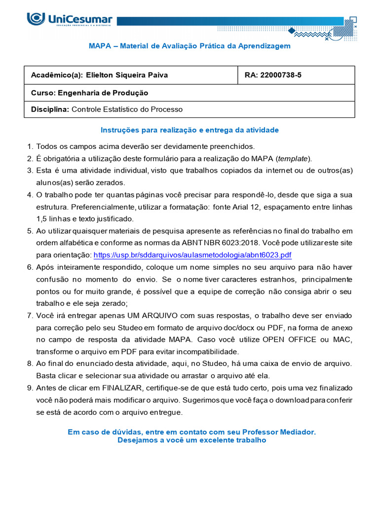 Mapa de CEP | PDF | Qualidade (negócios) | Dados