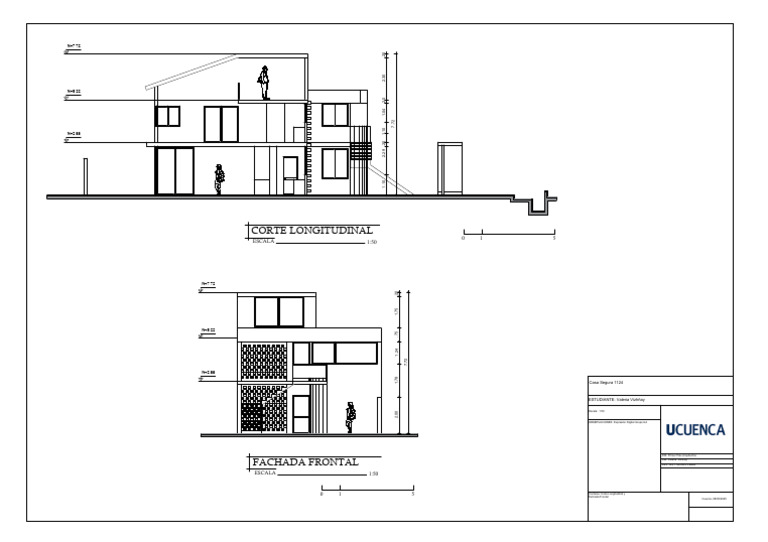 CASA SEGURA 2-Fachada Frontal y Corte Longitudinal | PDF