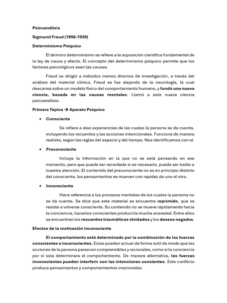 Psicoanálisis | PDF | Psicoanálisis | Mente inconsciente