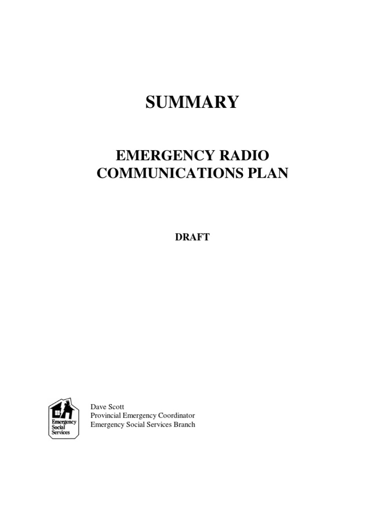 Emergency Radio Communications Plan | Amateur Radio | Radio
