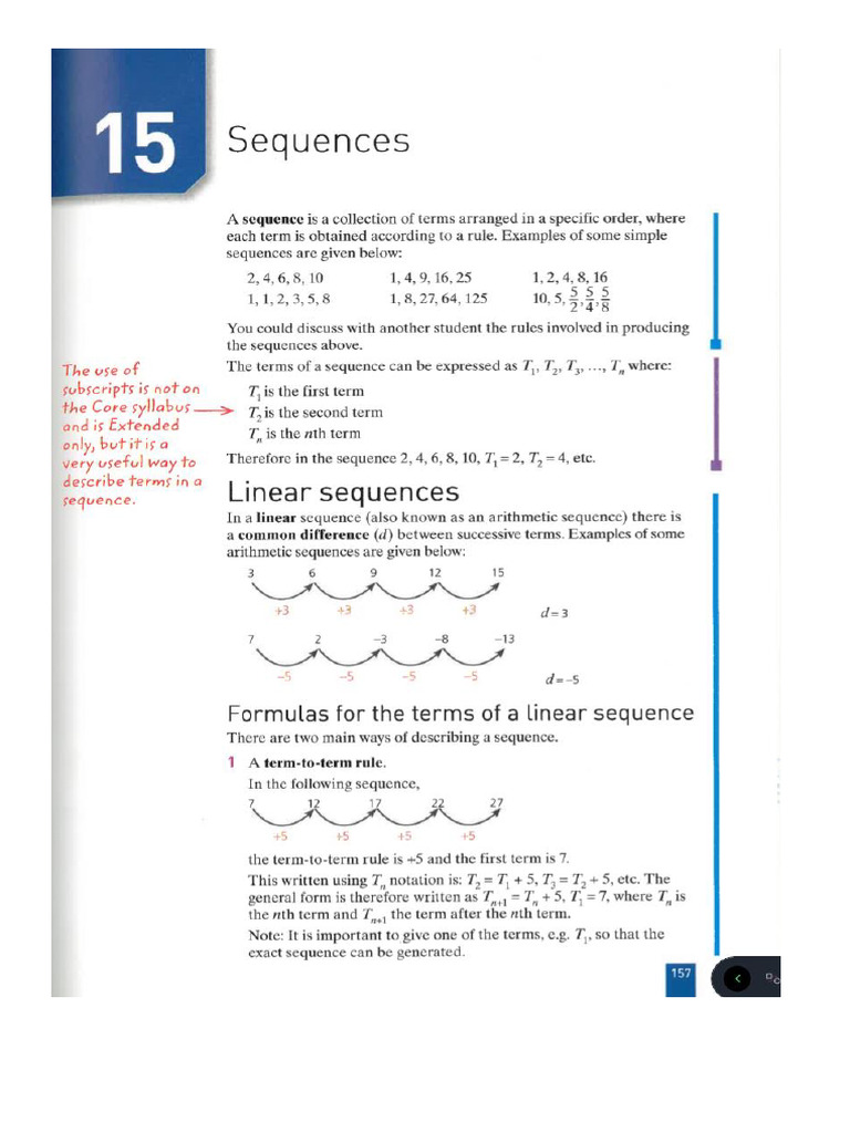 IGCSE Sequence Notes | PDF