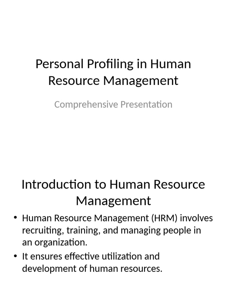 Personal Profiling HRM 20 Slides | PDF | Human Resource Management ...