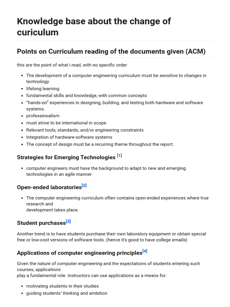 Knowledge Base About The Change of Curiculum | PDF | Curriculum | Computer Engineering