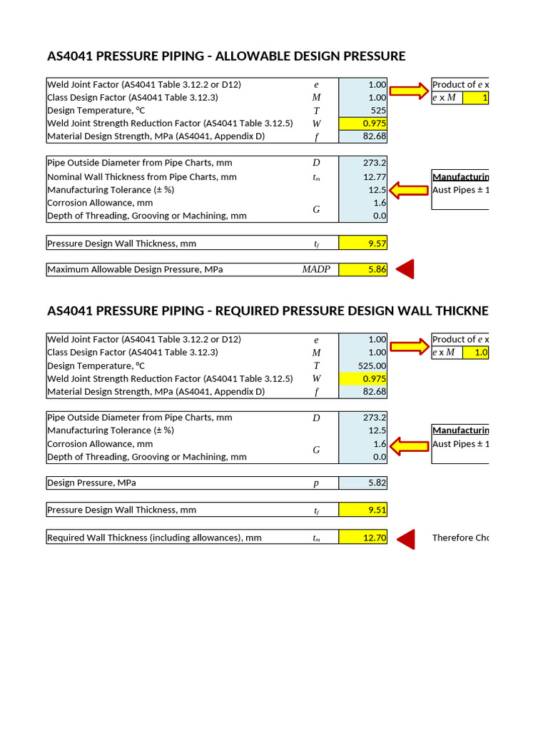 8 AS4041 ASME B31 3 Pipe Wall Thickness | PDF | Pipe (Fluid Conveyance) | Building Materials