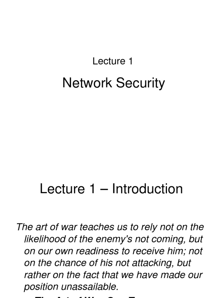 Lecture 1 Overview | PDF | Computer Security | Security