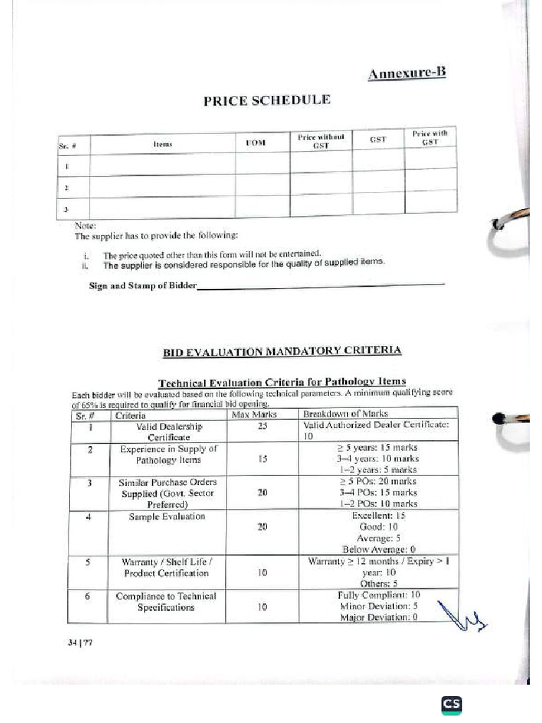 Criteria Kot Adu | PDF