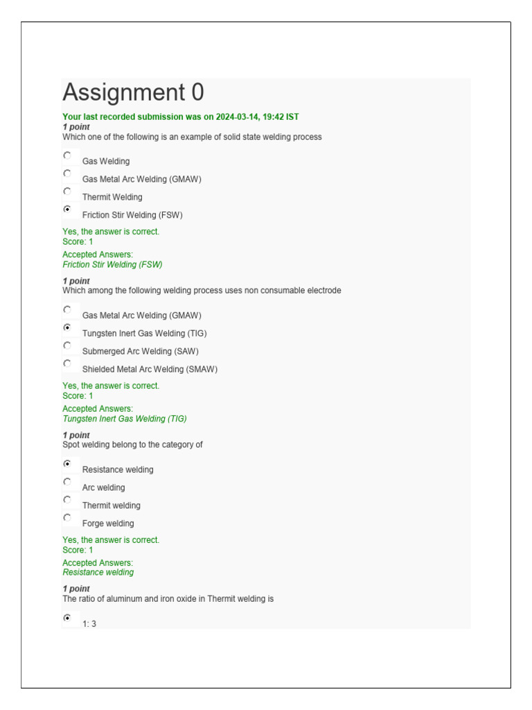 Nptel Assignment Q Week 1 To 7 With Solution | PDF | Welding | Construction