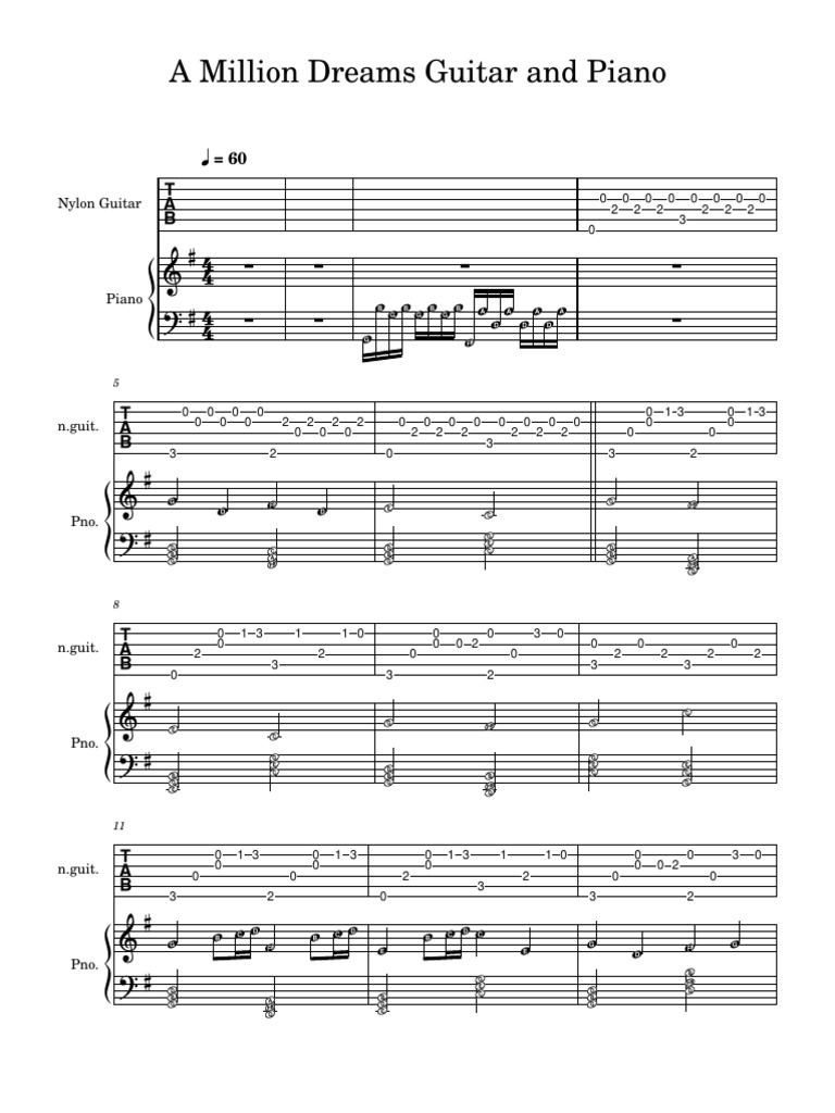 A Million Dreams (Guitar and Piano) | PDF