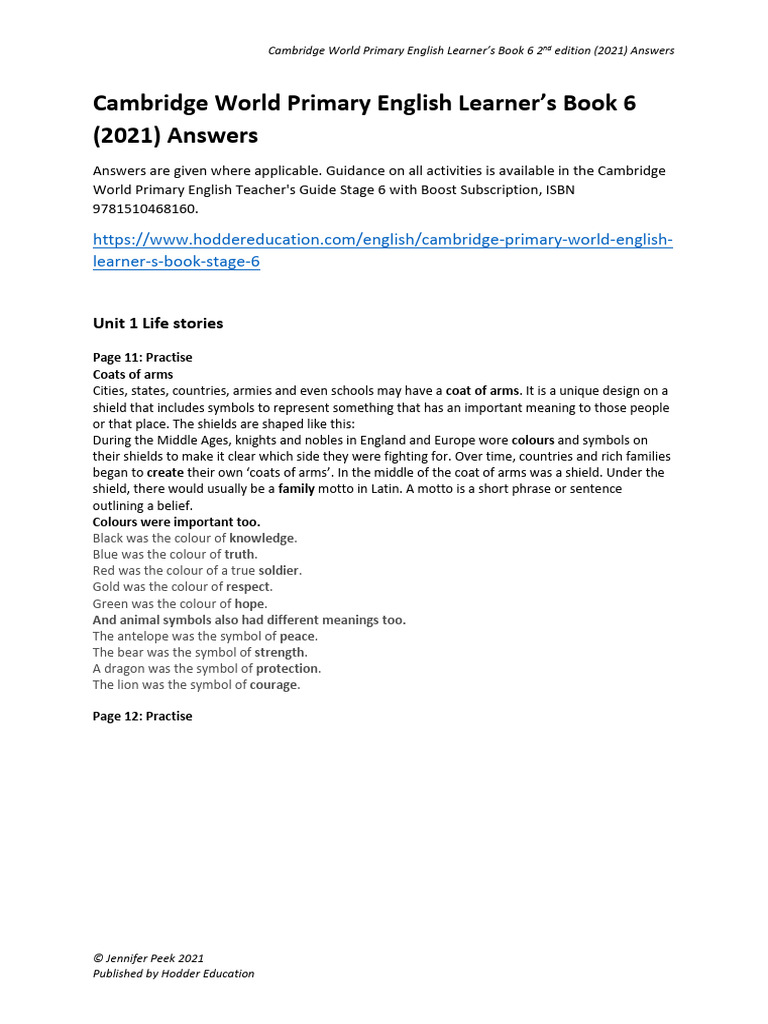 Cambridge English Learner's Book 6 Answers | PDF | Fuels | Renewable Energy