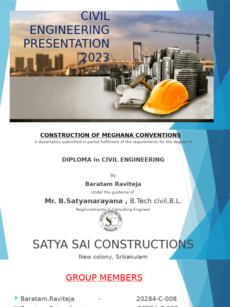 Raviteja Civil Engineering Presentation | PDF | Concrete | Brick