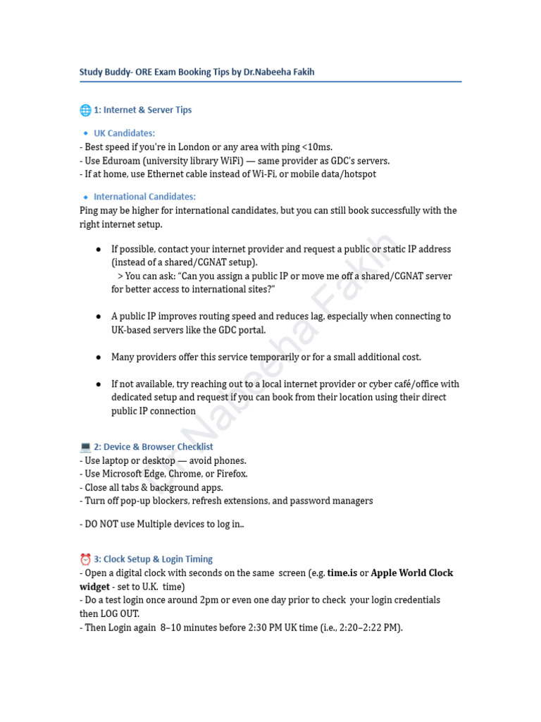Study Buddy ORE Exam Booking Guide | PDF | Login | Software