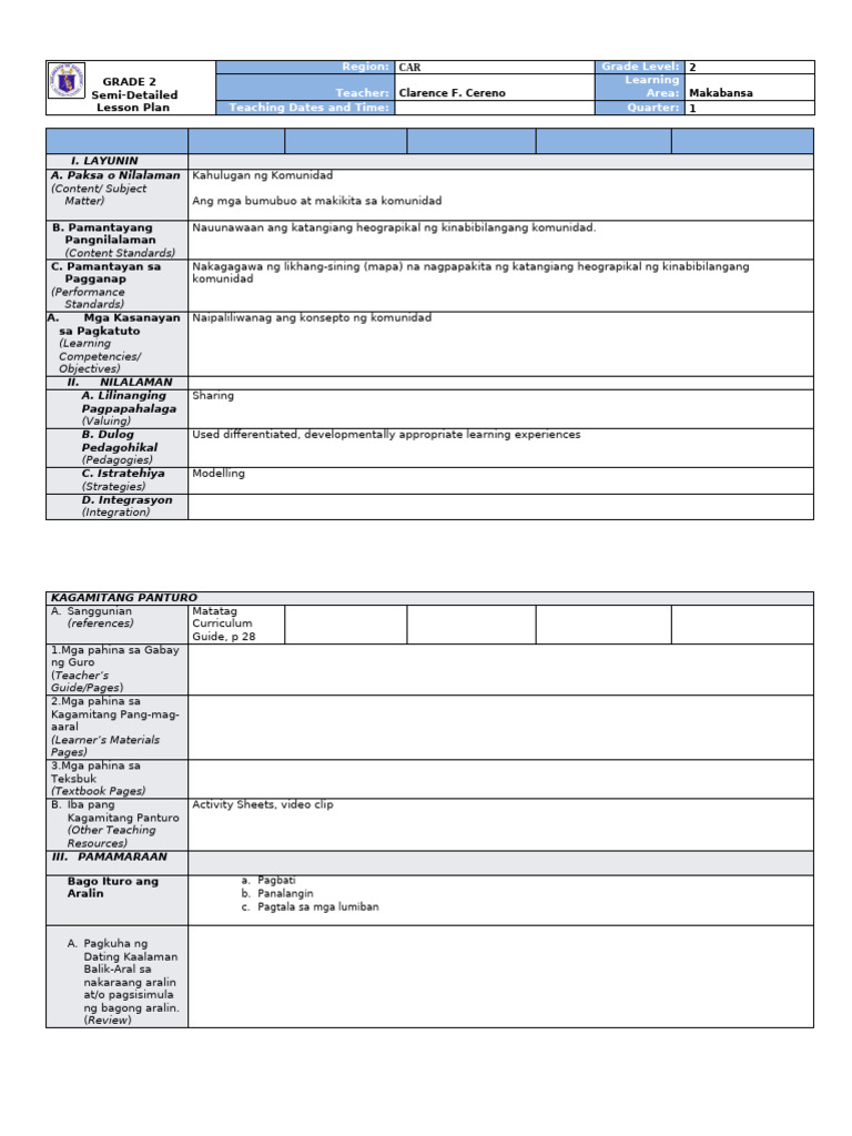 Class 2 Blank DLP Template | PDF