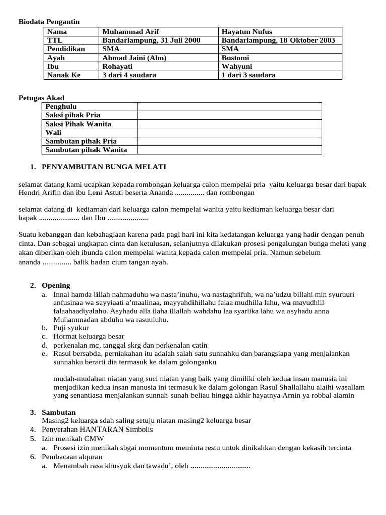 Teks Nufus Dan Arif | PDF