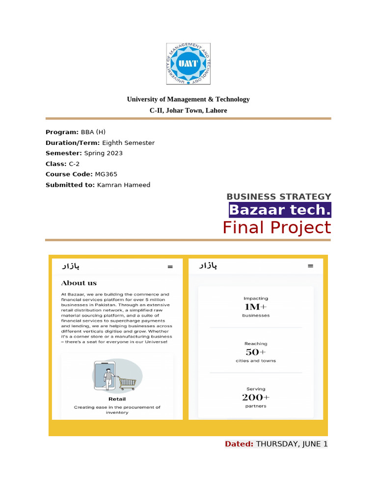 Business Strategy Final Report | PDF | Swot Analysis | Performance ...