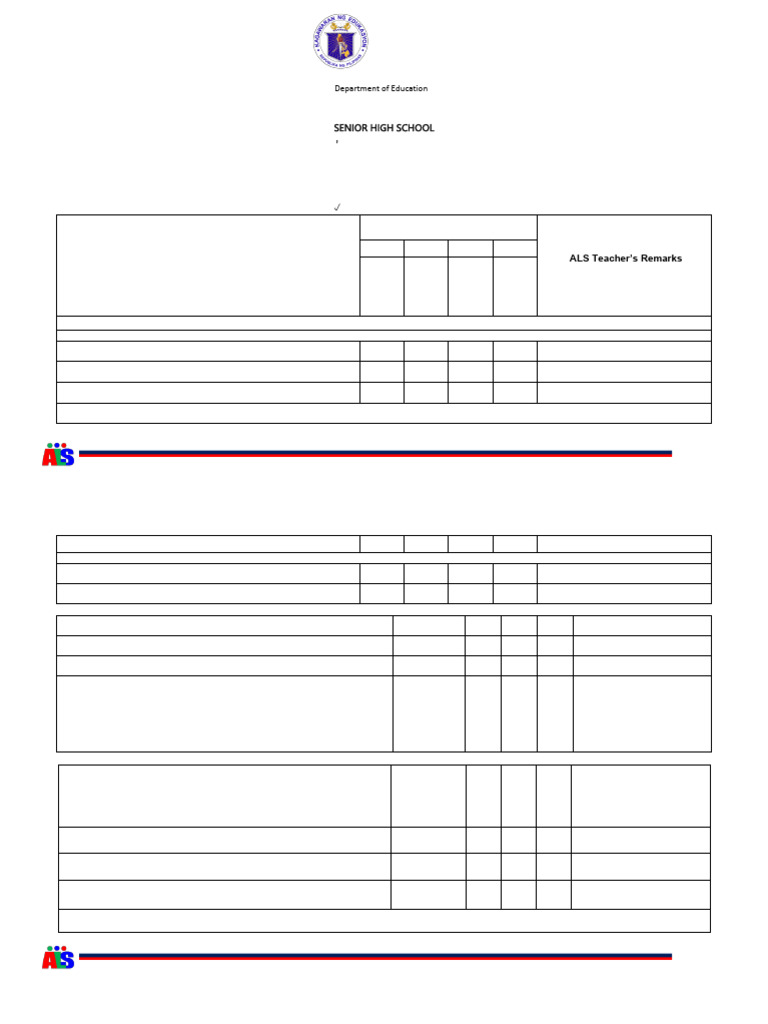 RPL Form 4 SHS Learner S Checklist of Competencies | PDF | Normal ...