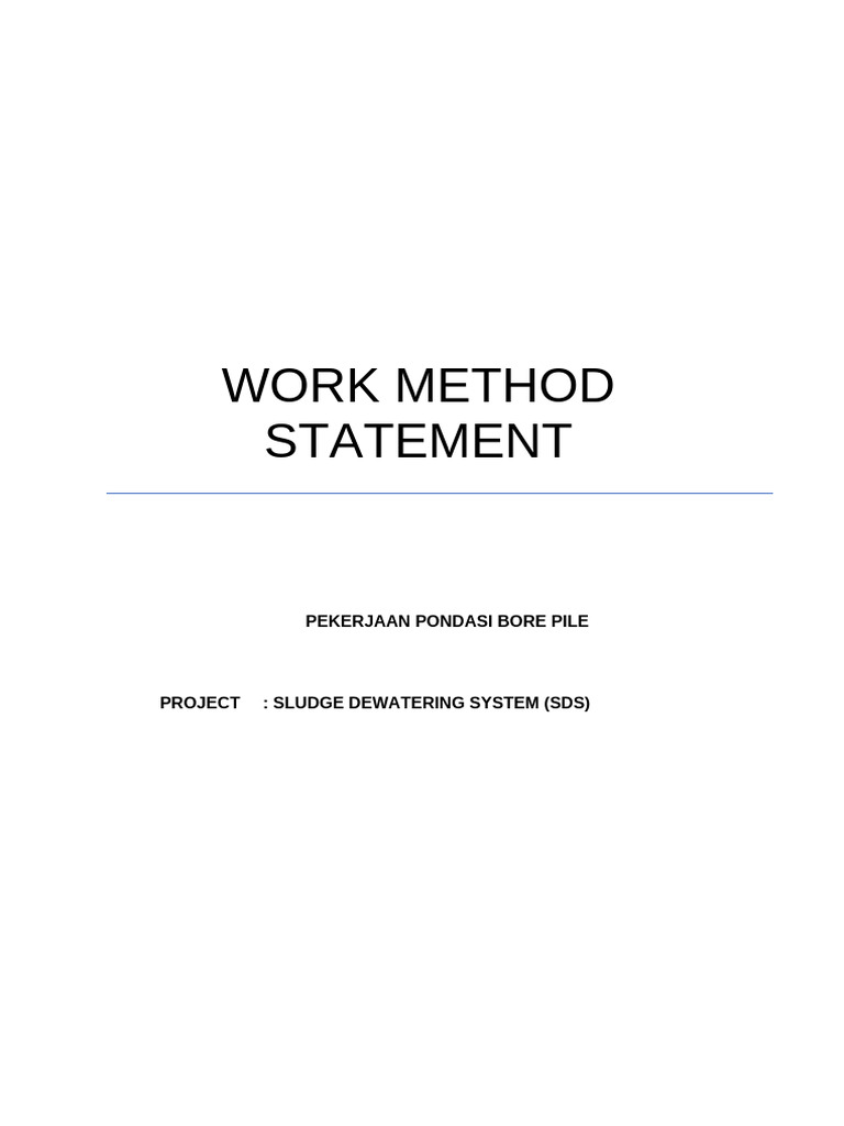 Work Method Statement Pekerjaan (Wms-Jma-001) | PDF
