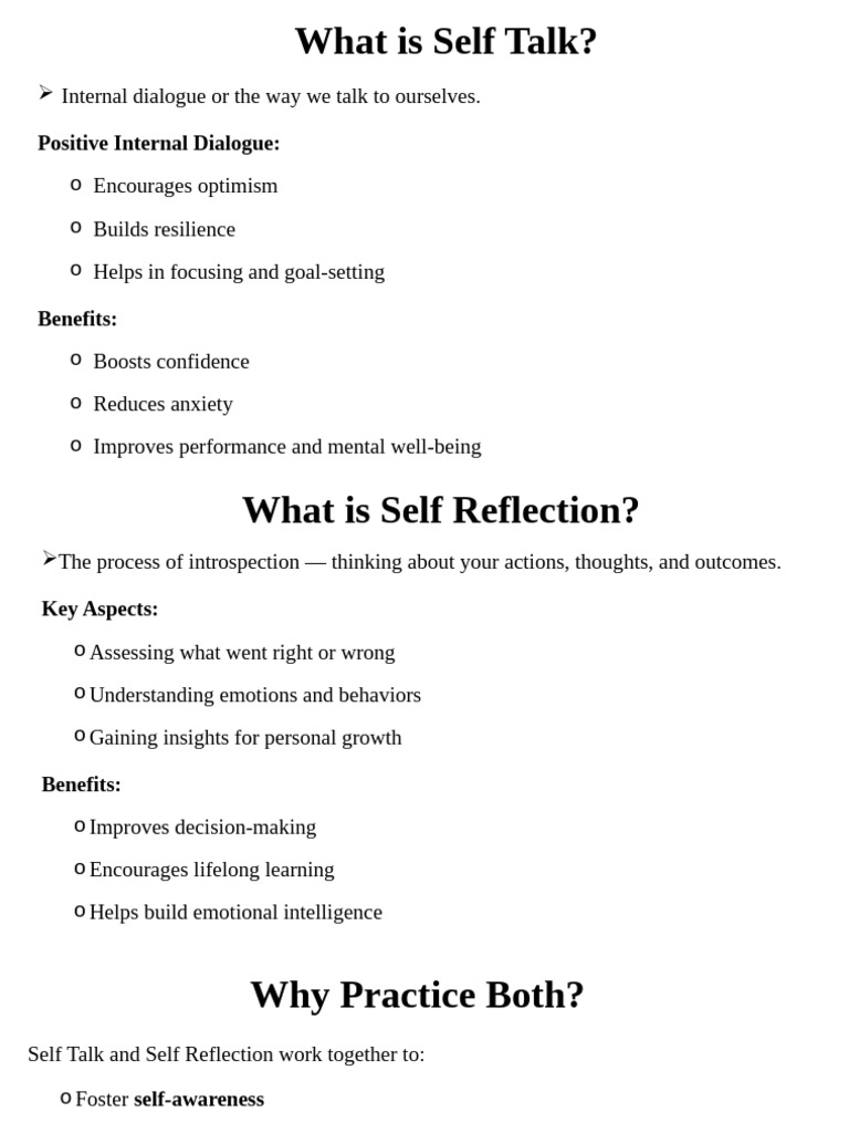 What Is Self Talk | PDF