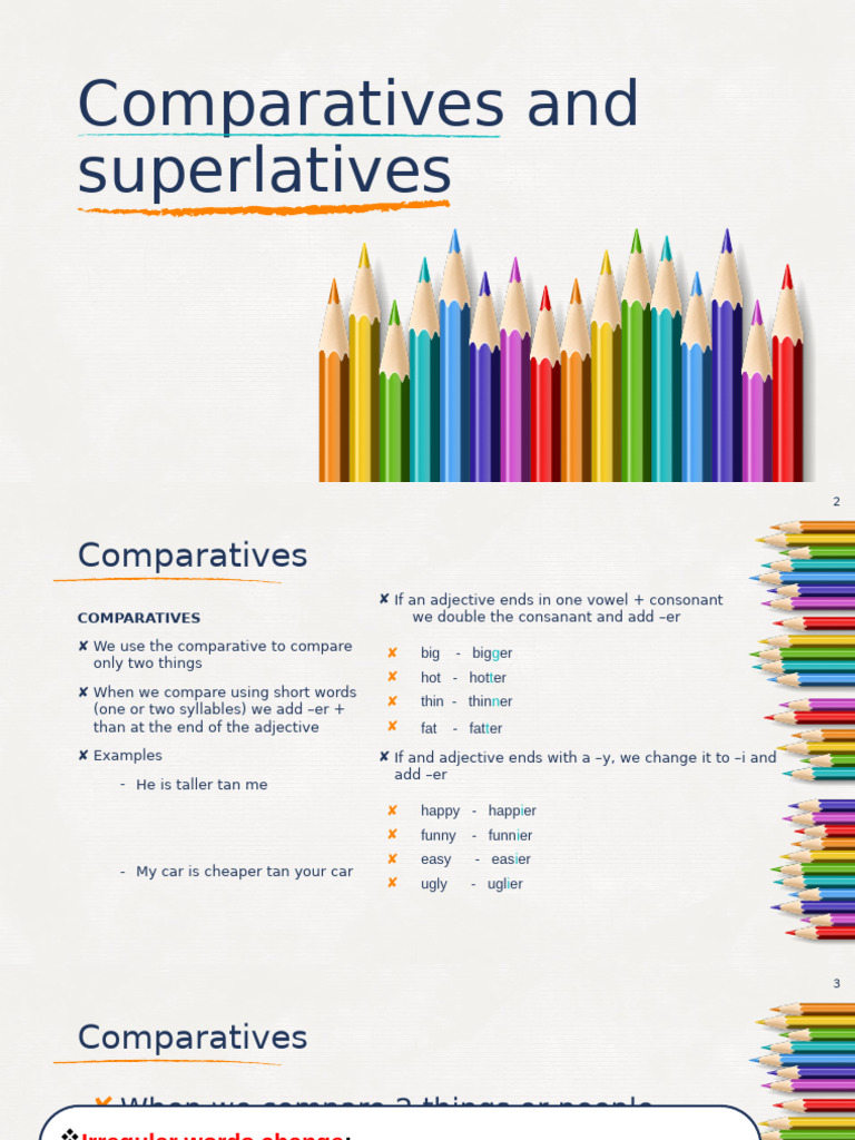 Comparatives and Superlatives | PDF | Adjective | Language Families