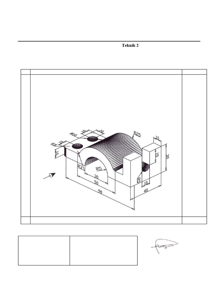 Soal - UAS - S.genap 2024-2025 - Gambar Teknik 2C D3 Mesin | PDF