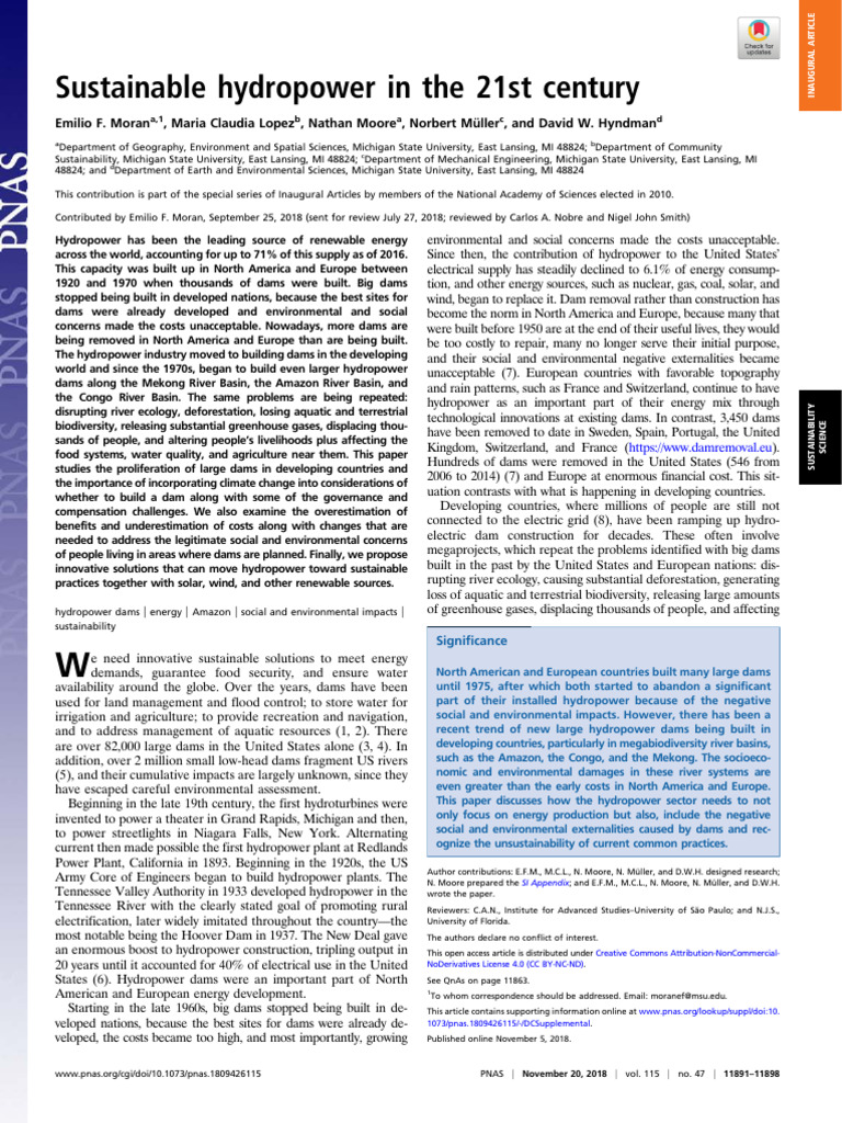 Sustainable Hydropower Challenges Ahead | PDF | Hydroelectricity | Dam