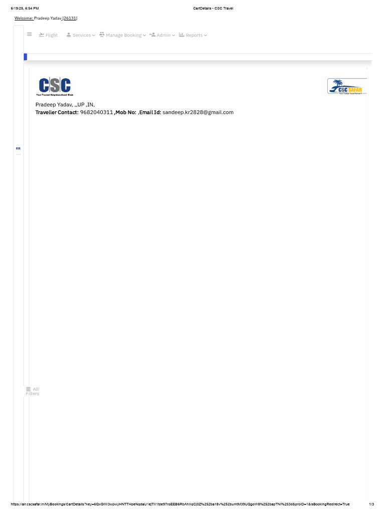 CartDetails - CSC Travel Chandan | PDF