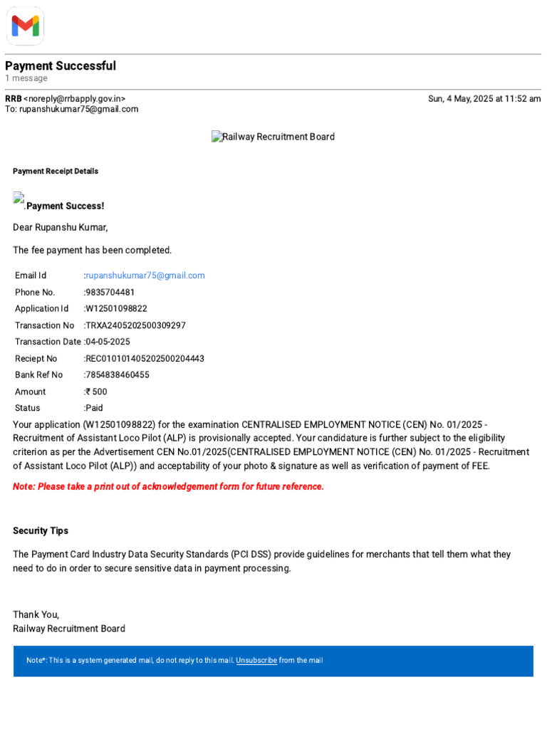 Gmail - Payment Successful | PDF