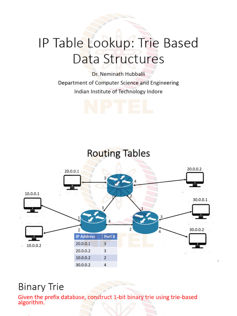 Lecture 3-IP Table Lookup-Trie Based Data Structure | PDF