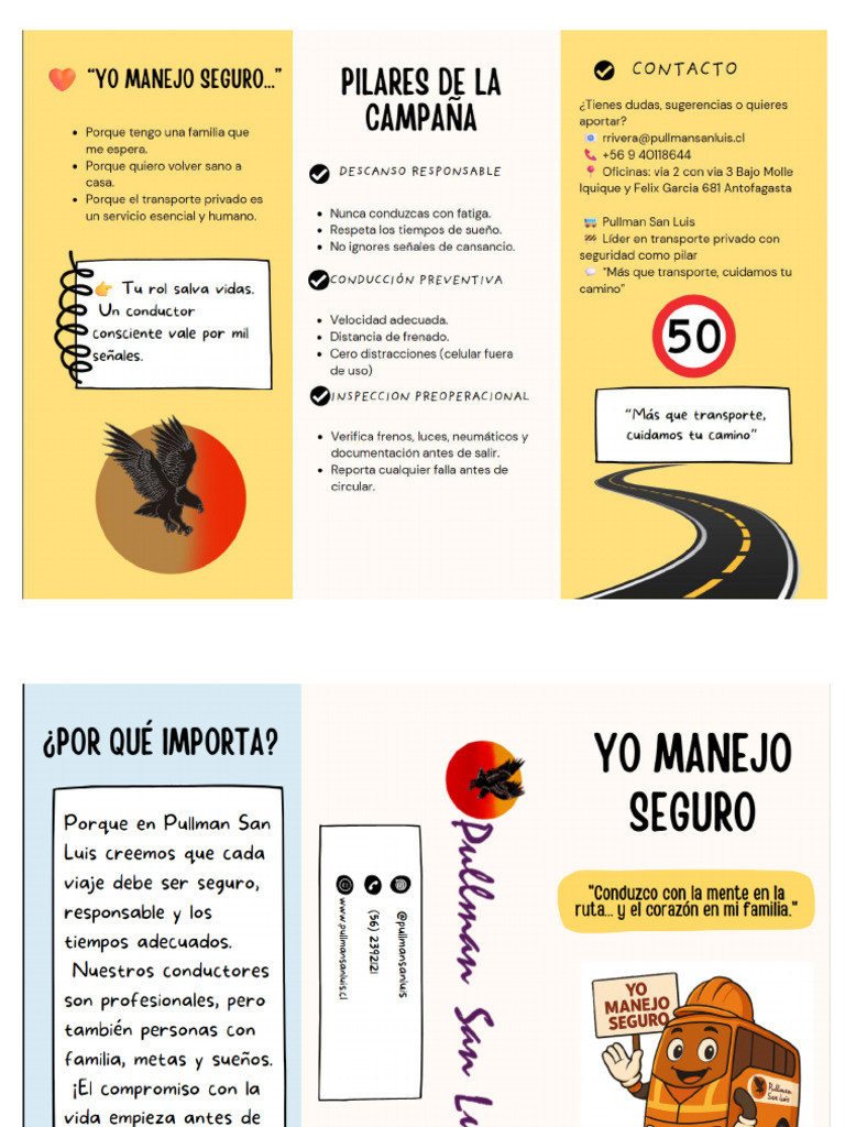 Triptico Yo Manejo Seguro | PDF