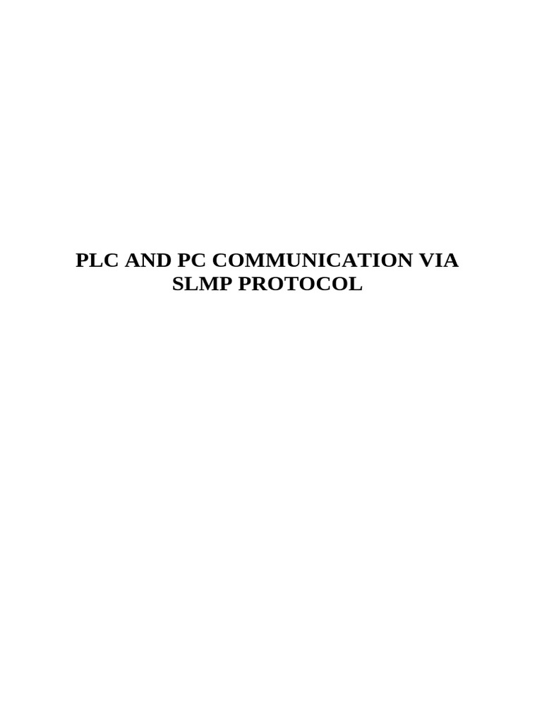 PLC and PC Communication Via SLMP Protocol | PDF | Programmable Logic Controller | Internet ...