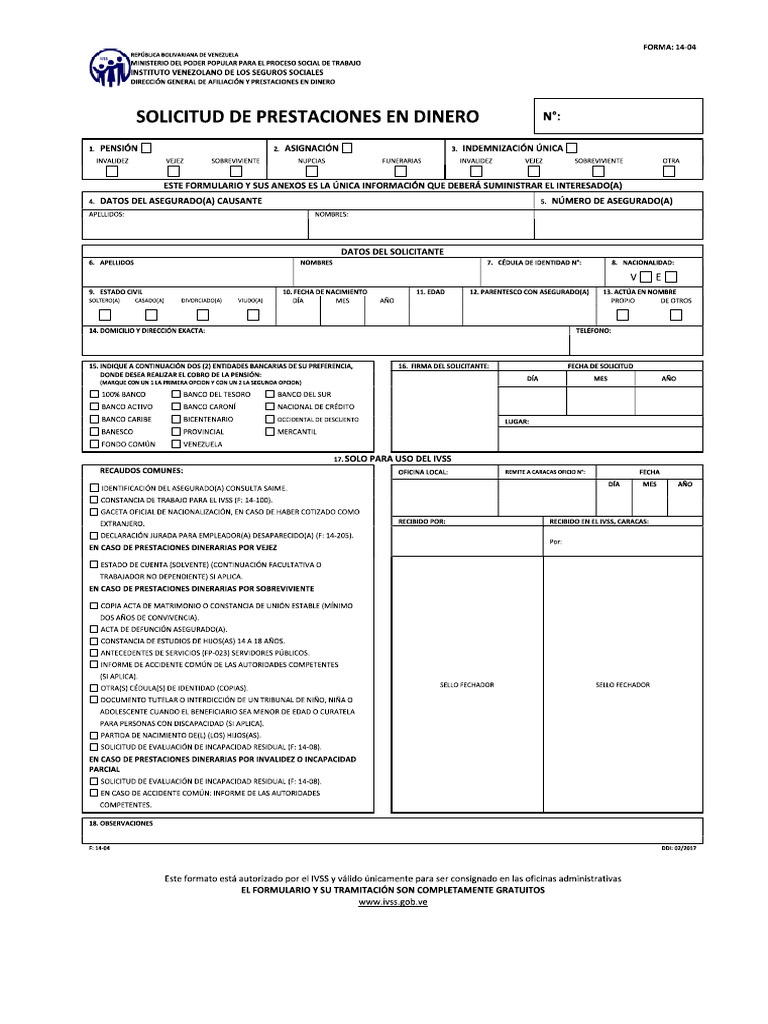planilla 14-04 | PDF