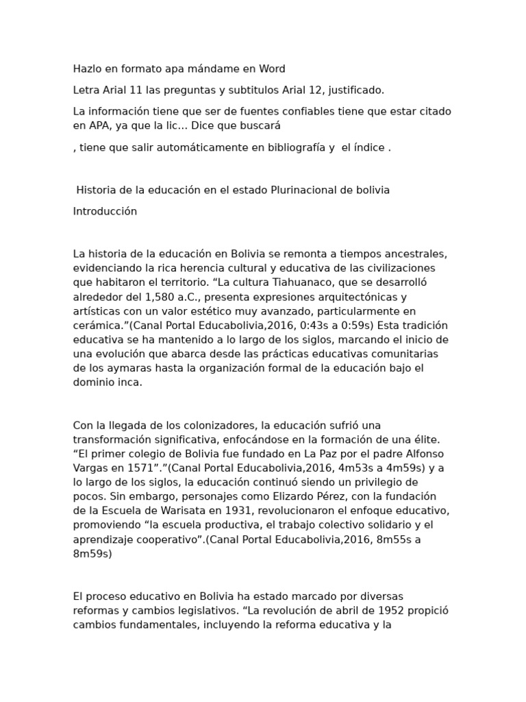 Educación en Bolivia | PDF | Plan de estudios | Bolivia