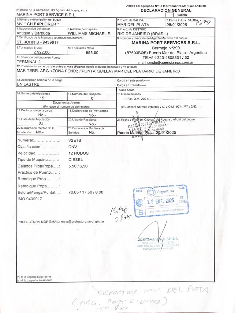 Port Clearance Argentina | PDF