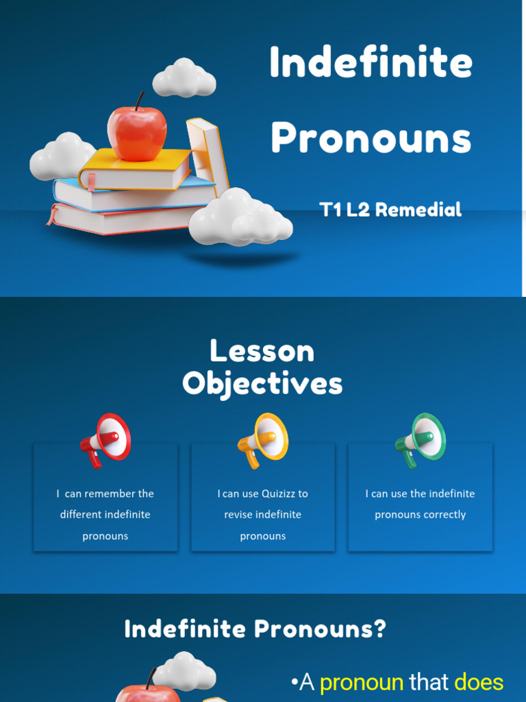 T1 L2 Indefinite Pronouns | PDF