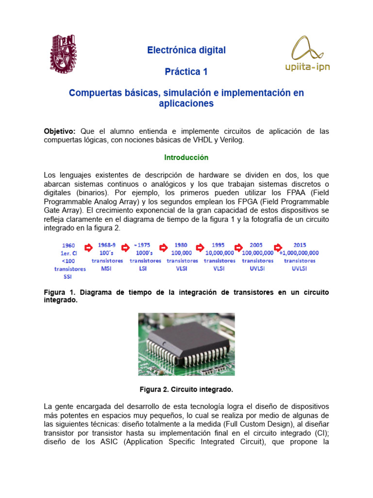 Compuertas Lógicas y VHDL en Electrónica | PDF | Arreglos de compuertas ...