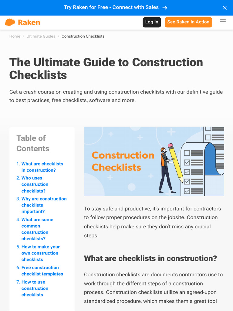 Construction Checklists The Ultimate Guide - Rake | PDF | Safety | Computer File