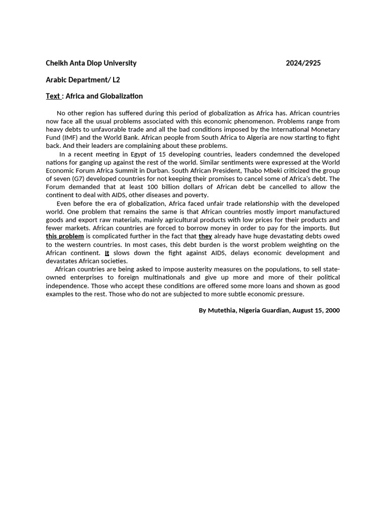 Cheikh Anta Diop University 2024 | PDF