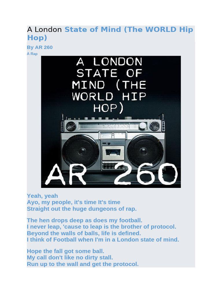 London State of Mind in Rap | PDF