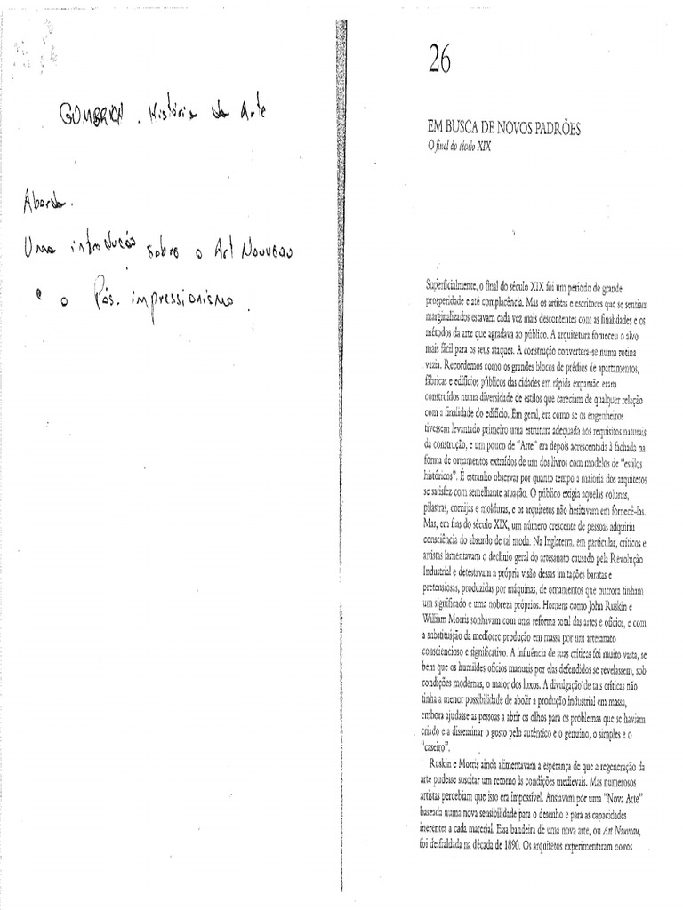 Gombrich, E. Art Nouveau e Pos Impressionismo | PDF