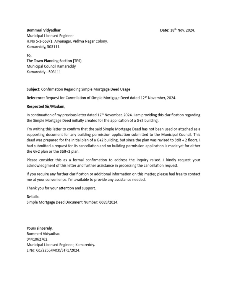 Letter To Municipal | PDF
