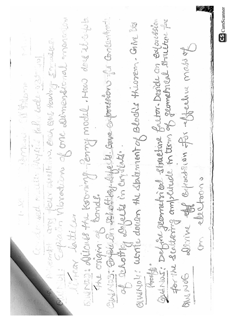 Condensed Matter Physics 3rd Sem | PDF