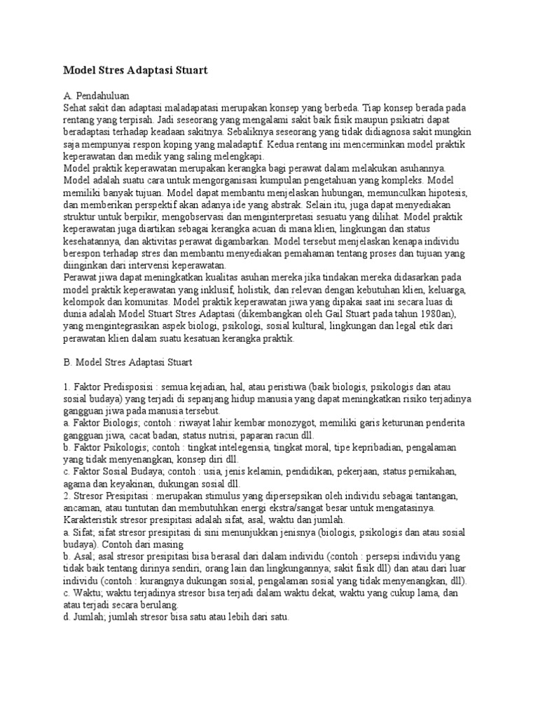 Model Stres Adaptasi Stuart | PDF