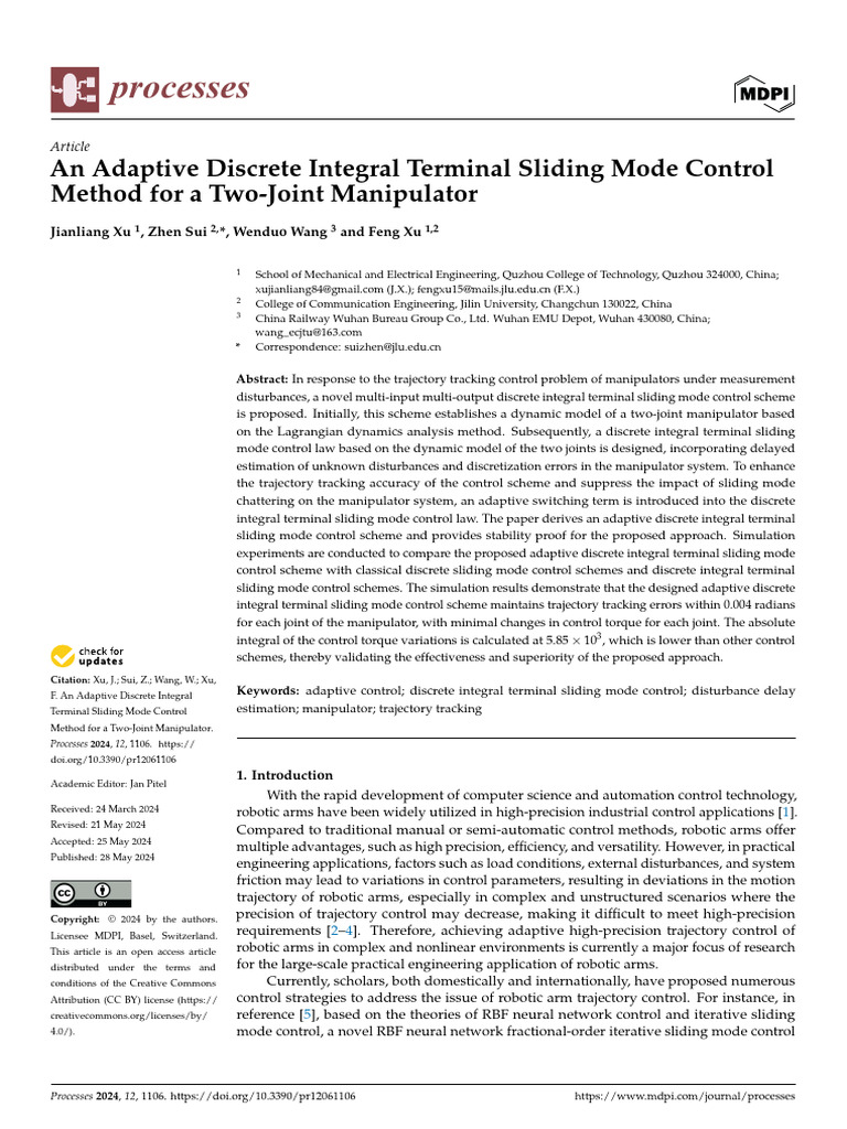 An Adaptive Discrete Integral Terminal Sliding Mod | PDF | Control ...