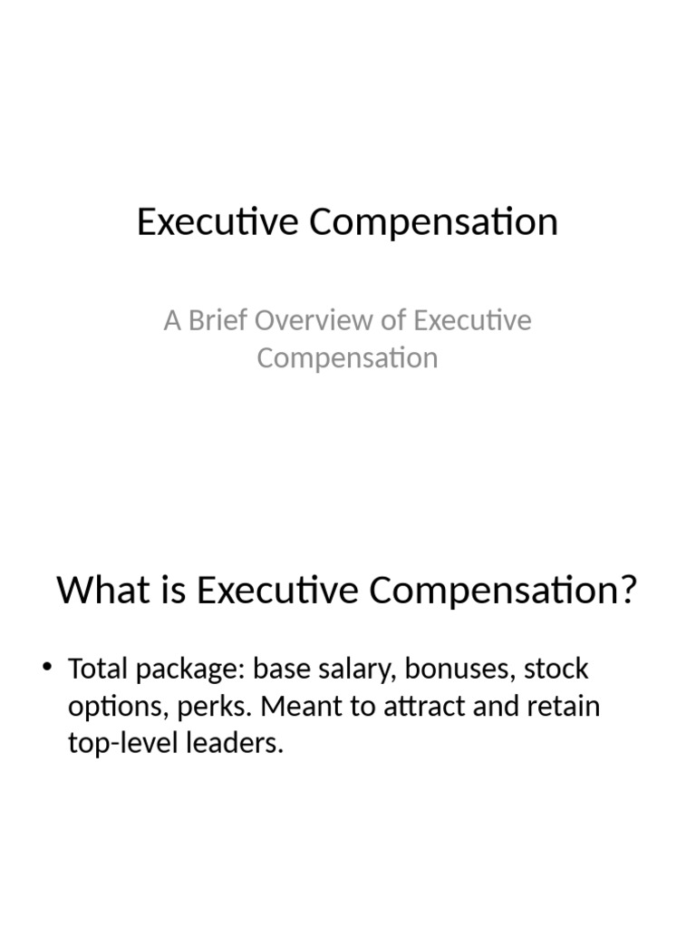 Overview of Executive Compensation | PDF