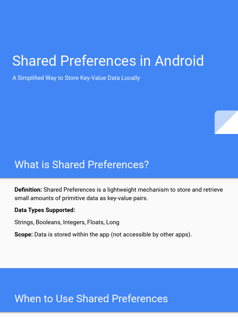 1. Shared Preferences in Android | PDF