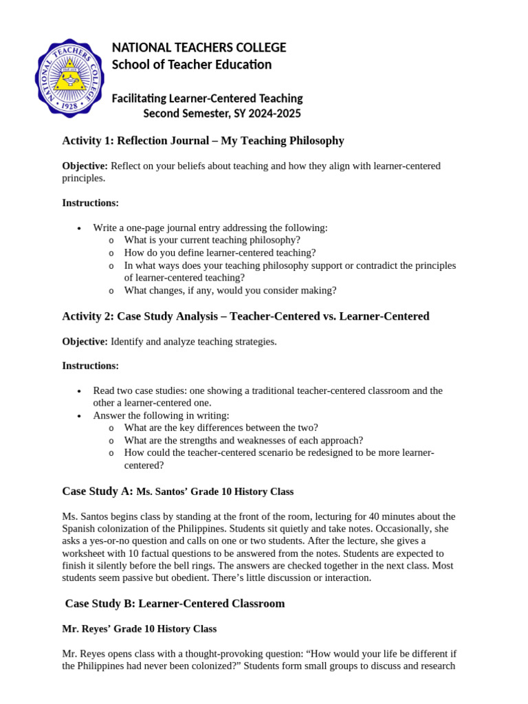 Teaching Philosophy Reflection Journal | PDF | Learning | Behavior ...